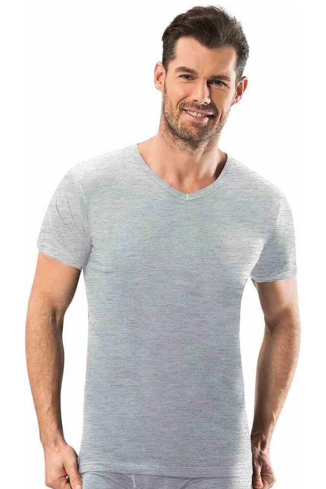 Jiber V Yaka Atlet 112 | Gri Erkek Fanila Atlet JİBER