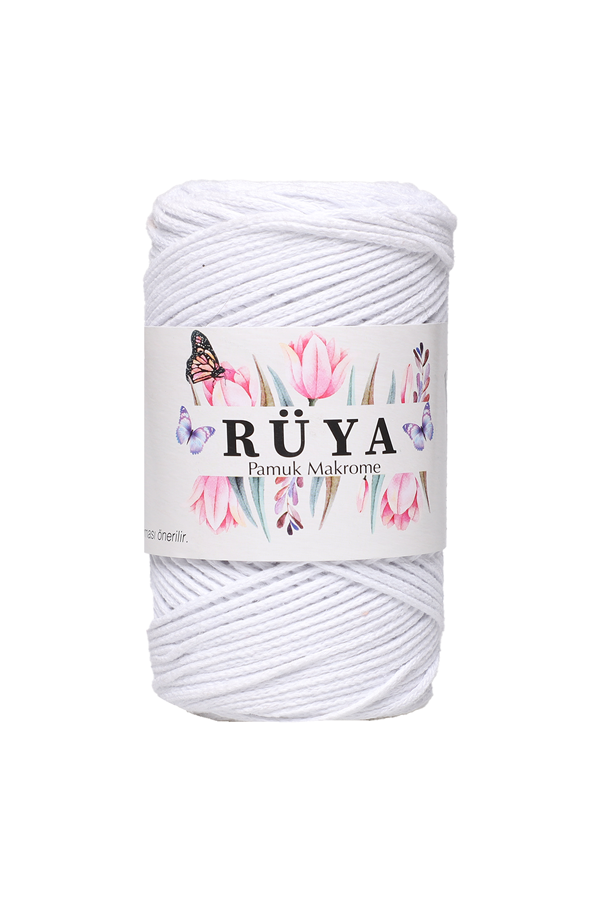 Rüya Pamuk Makrome İpi 250 gr 250 metre | Beyaz Makrome İpleri RÜYA
